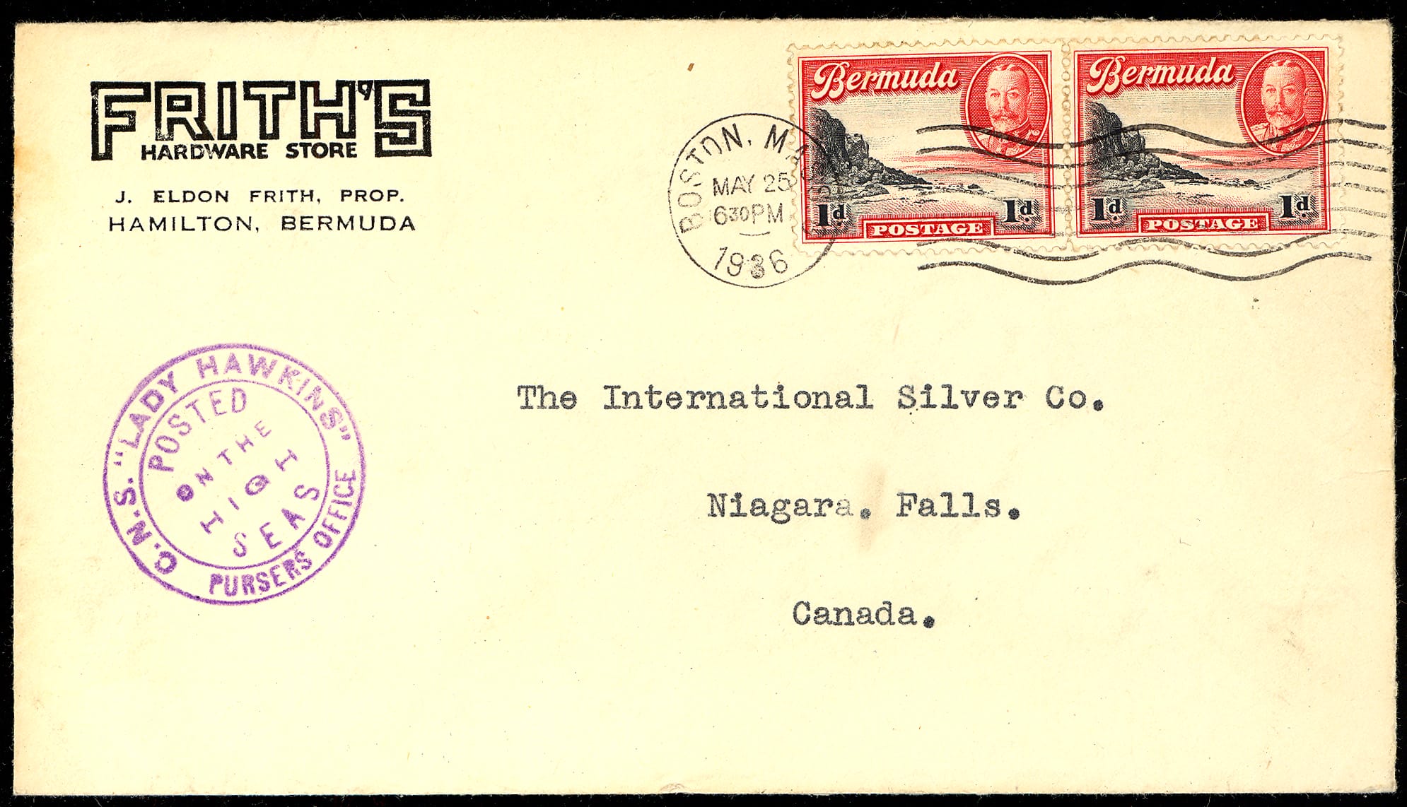 1936 CNS Lady Hawkins, Posted on High Seas - Longley Auctions