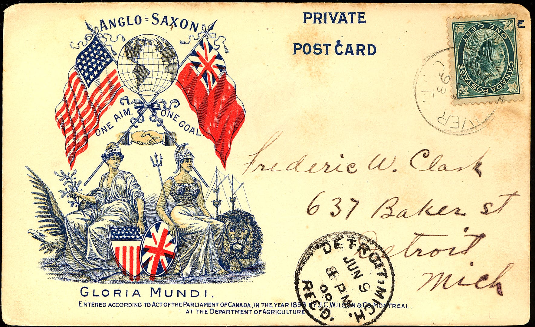 1898 JC Wilson patriotic "Gloria Mundi". - Longley Auctions